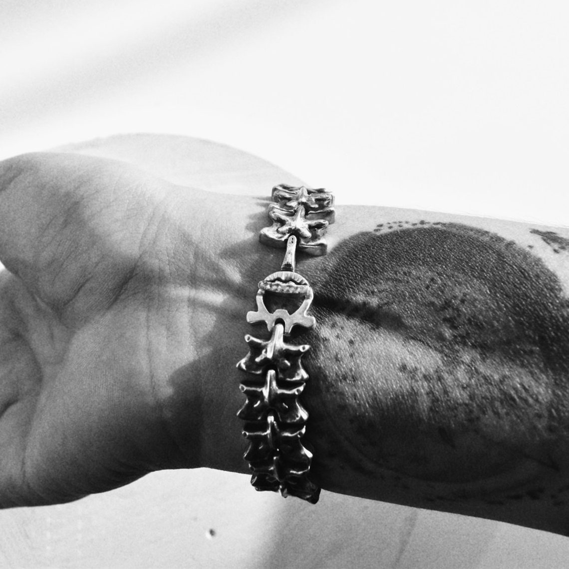 Silver Vertebrae Bracelet Silver Bones Bracelet Vertebrae - Etsy