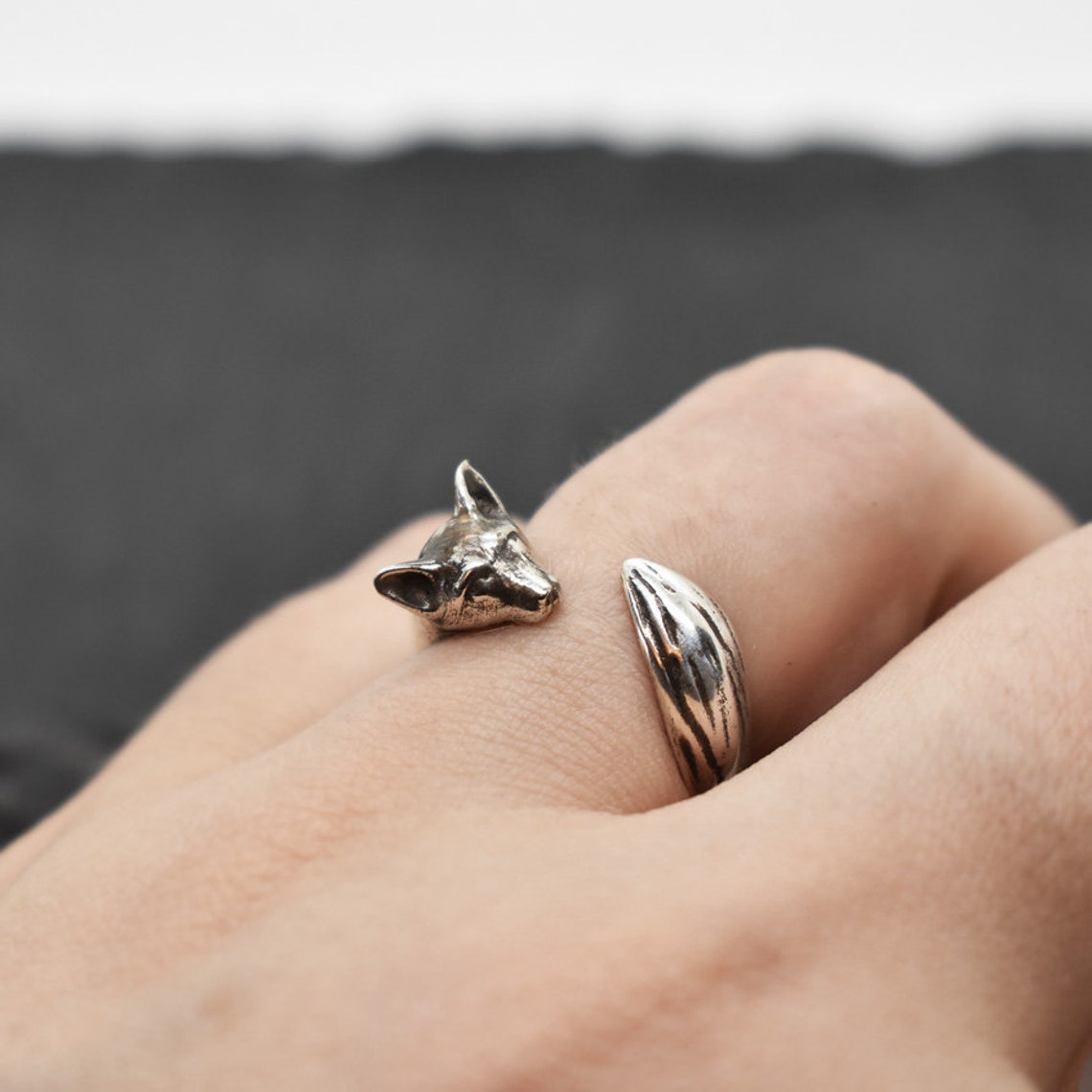 Fox Ring Silver Fox Ring Fox Ring Fox Jewelry Animal - Etsy