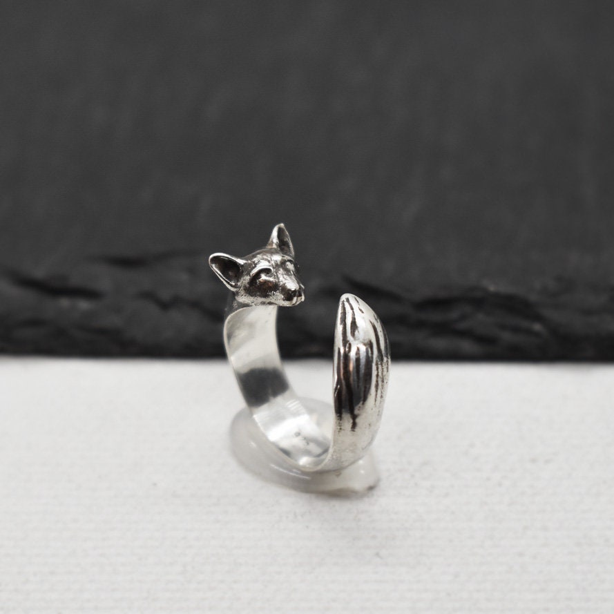 Fox Ring Silver Fox Ring Fox Ring Fox Jewelry Animal - Etsy