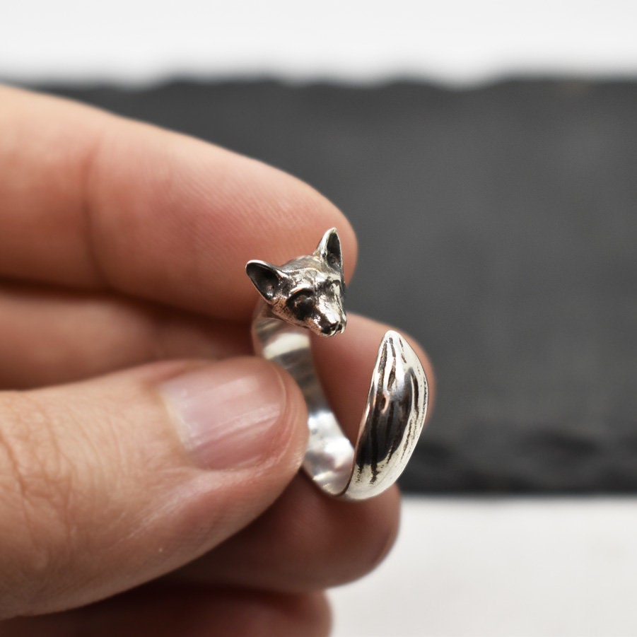 Fox Ring Silver Fox Ring Fox Ring Fox Jewelry Animal - Etsy
