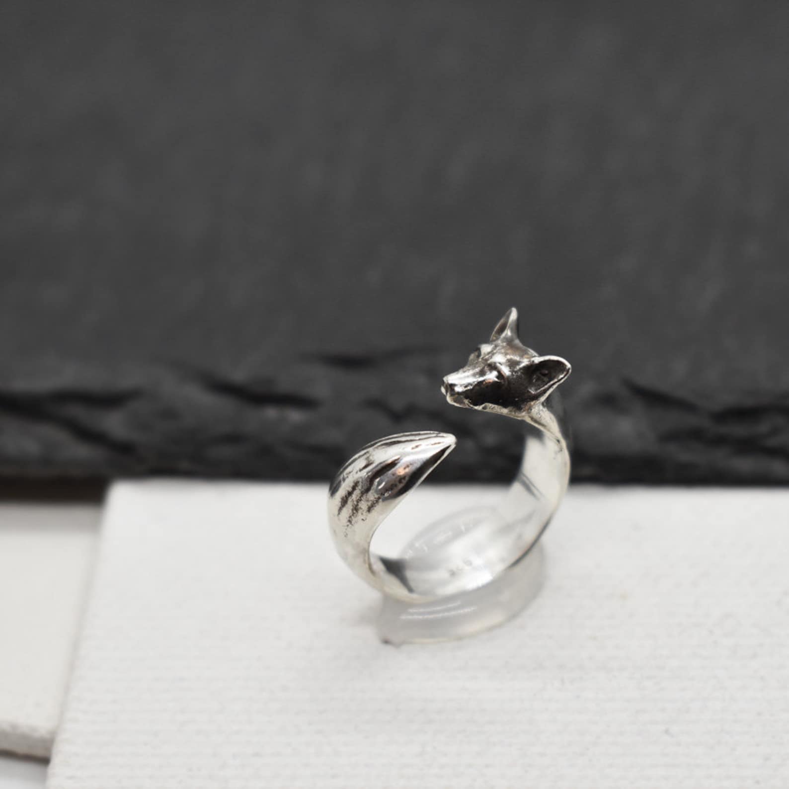 Fox Ring Silver Fox Ring Fox Ring Fox Jewelry Animal - Etsy