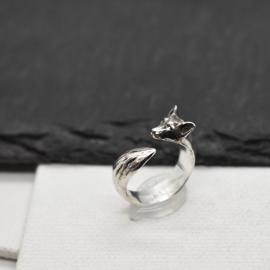 Fox Ring Silver Fox Ring Fox Ring Fox Jewelry Animal - Etsy