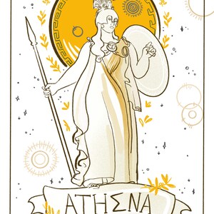 Athena Greek Goddess Mythology Art Print - Etsy