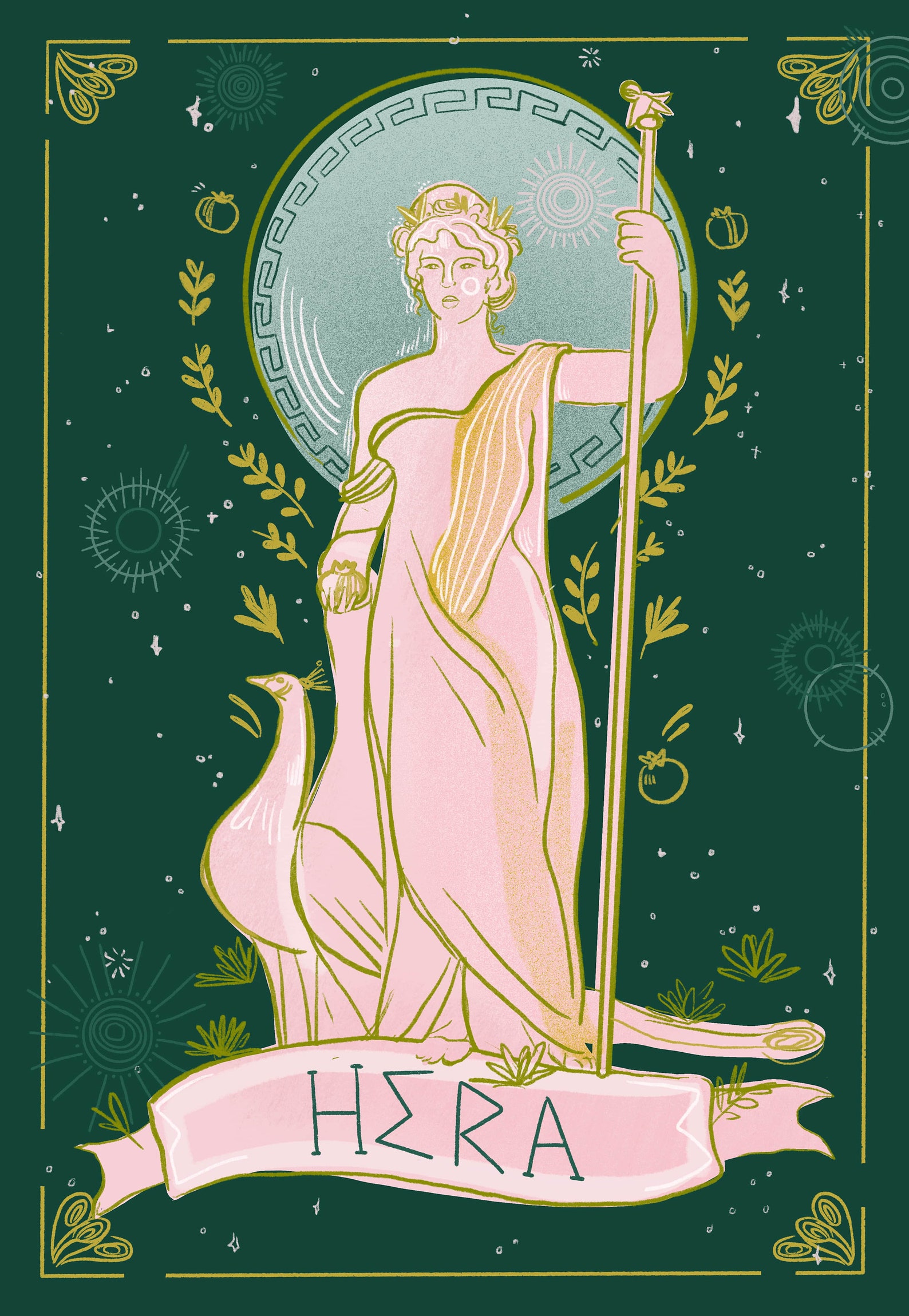 Hera Greek Goddess Mythology Art Print various Colours - Etsy
