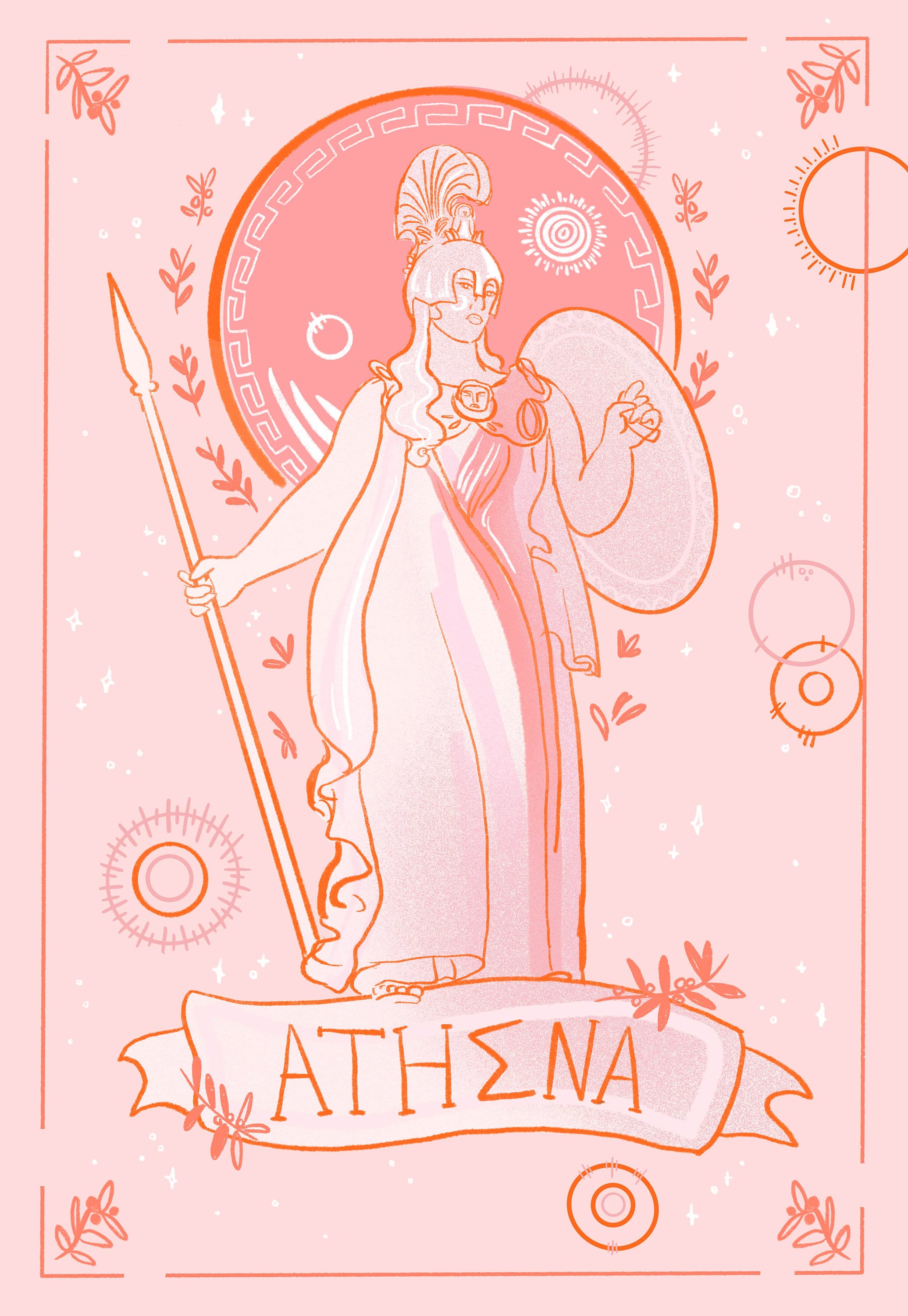 Athena Greek Goddess Mythology Art Print | Etsy