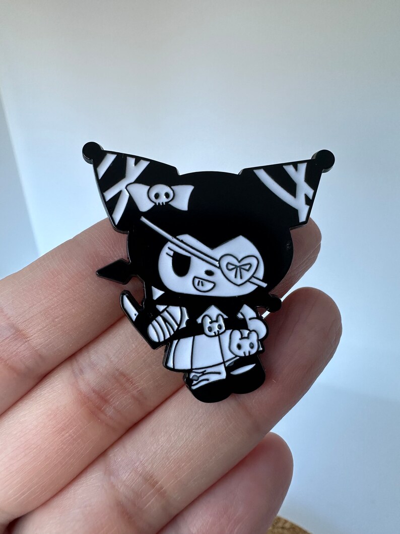 Hello Kitty Kuromi Cinnamoroll My Melody Goth Punk Halloween Enamel Pin