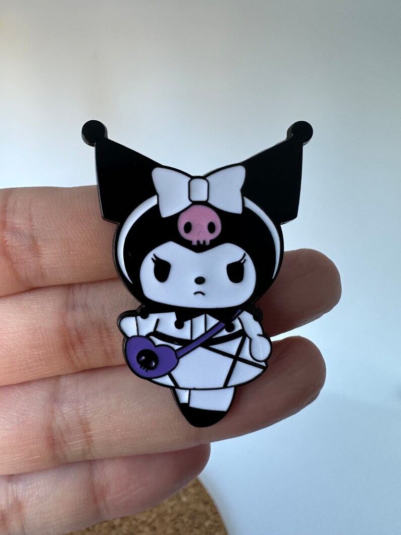 Hello Kitty Kuromi Cinnamoroll My Melody Goth Punk Halloween Enamel Pin