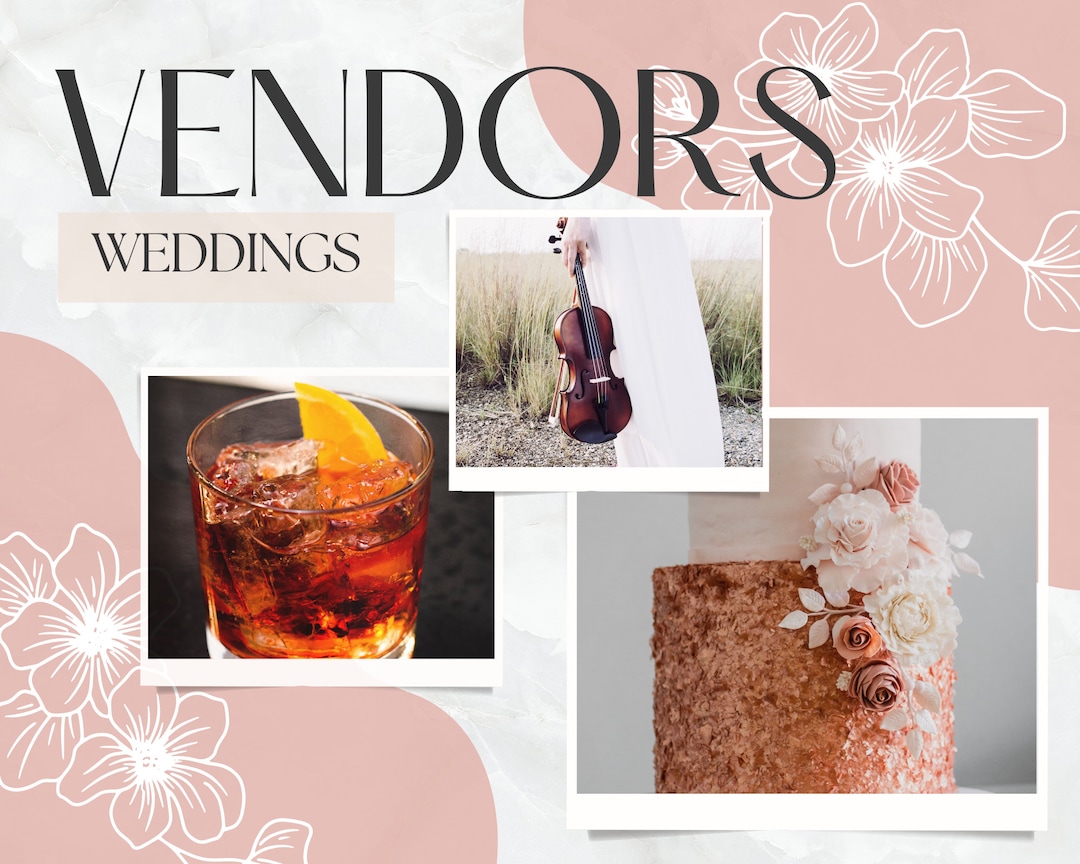 Wedding Vendors Checklist Printable Instant Download Wedding Checklist ...