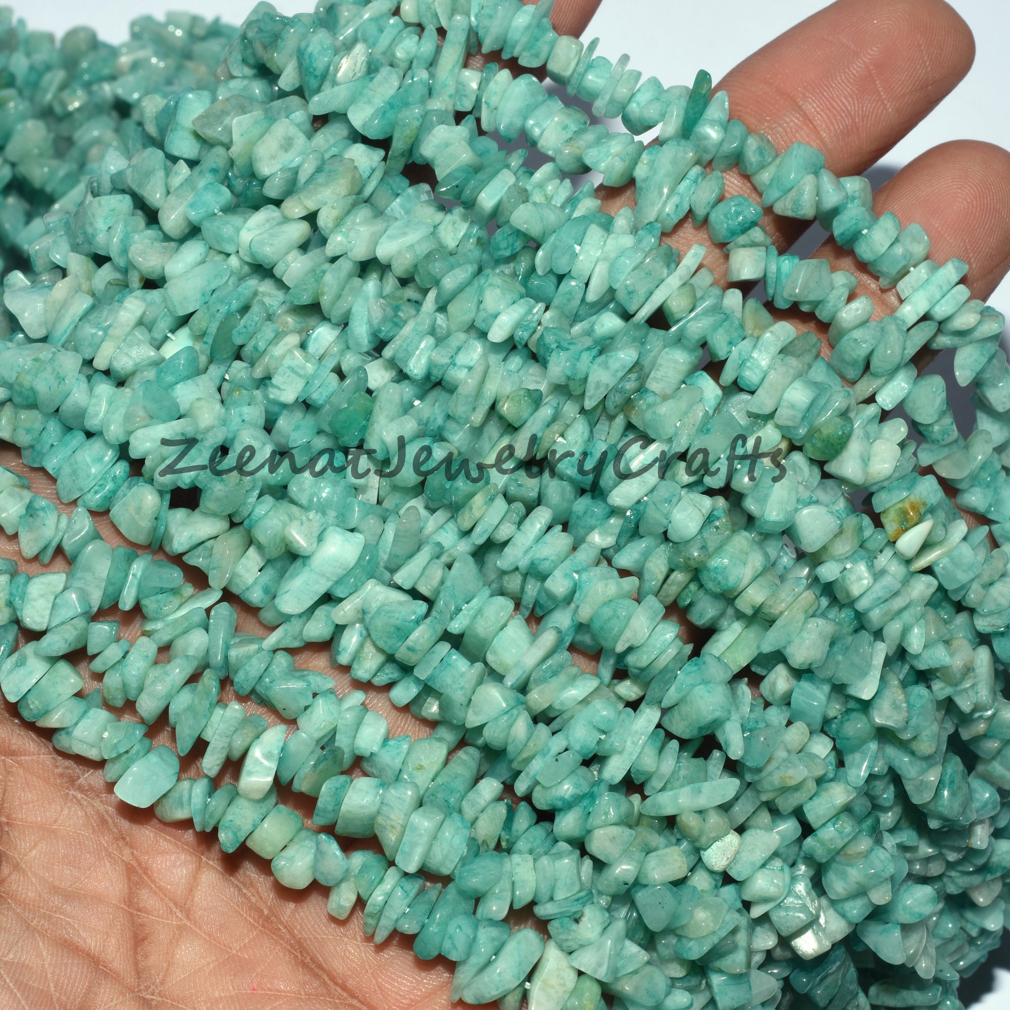 34 Natural Amazonite Smooth Uncut Chips Gemstone | Etsy