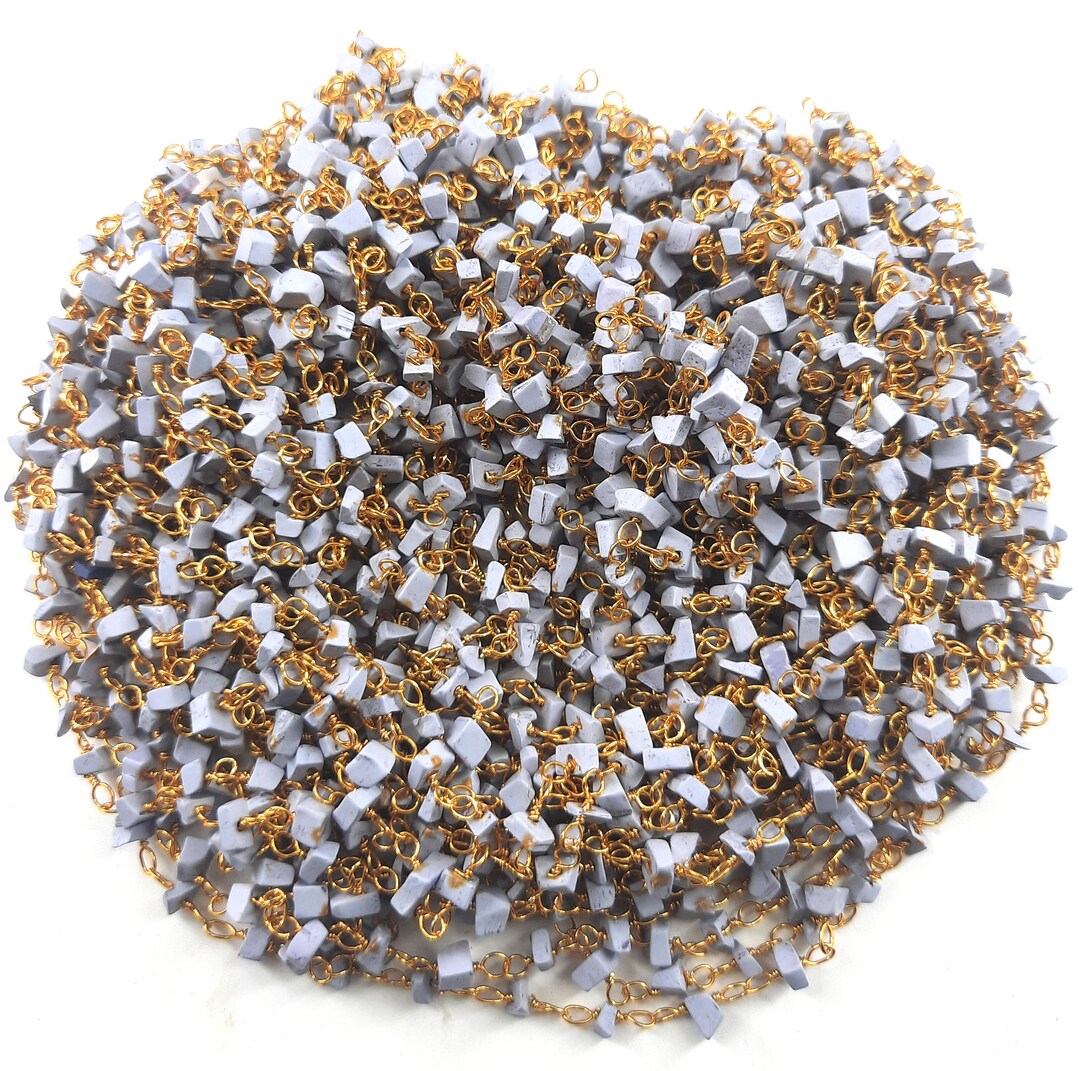 1,3,5 Ft Rosary Chain Lavender Opal Hydro Uncut Chips Beads Rosary ...