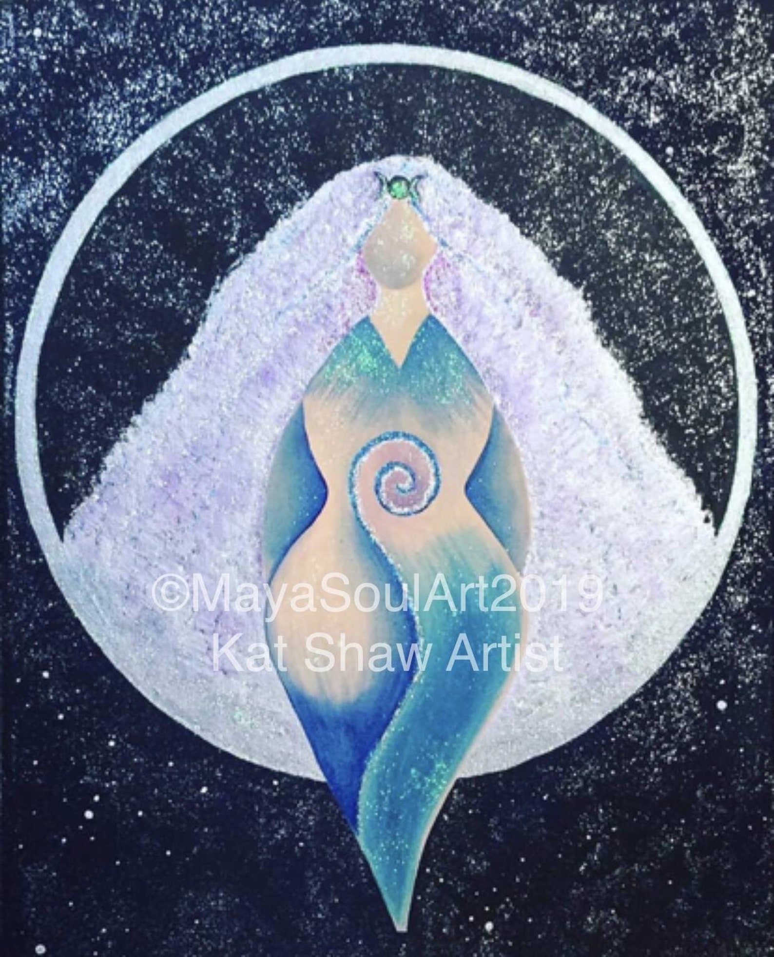 WISDOM KEEPER Canvas Print Glitter Embellished Painted Empowering ...