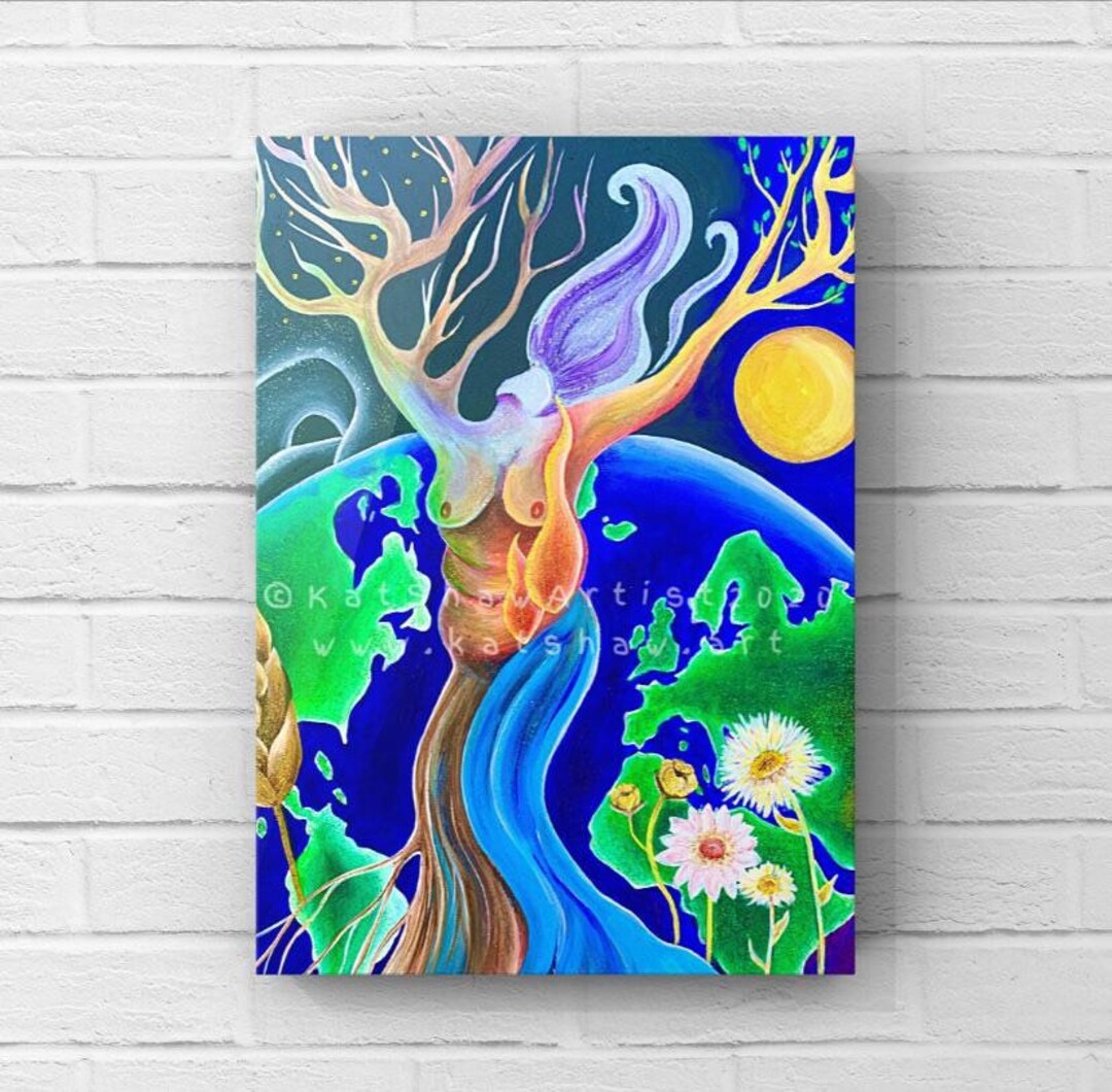 Priestess of Mother Earth Canvas Glitter Embellished Painting ...