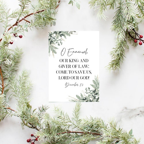 O Antiphons Printable Advent Decoration Catholic Printables | Etsy