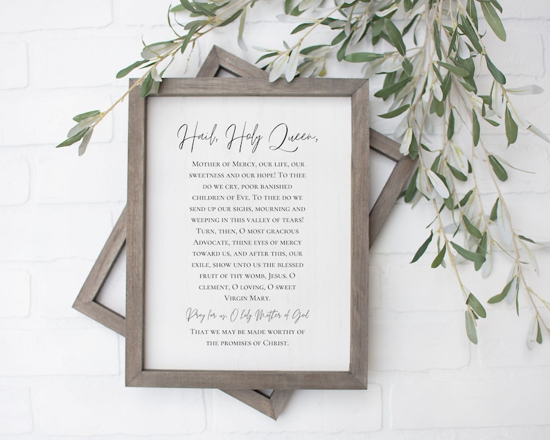 Hail Holy Queen Prayer Print - Catholic Prayer Printable Instant ...