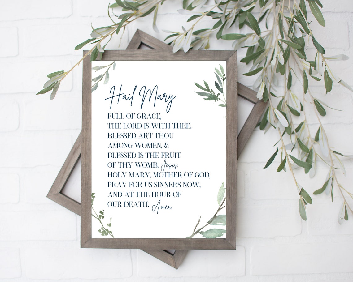 Hail Mary Prayer Digital Download Printable - Instant Download ...