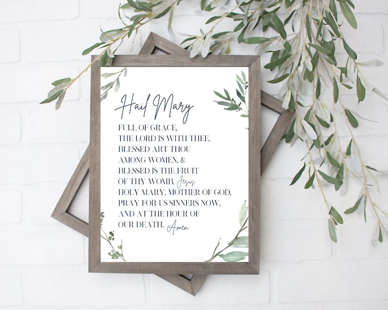 Hail Mary Prayer Digital Download Printable - Instant Download ...