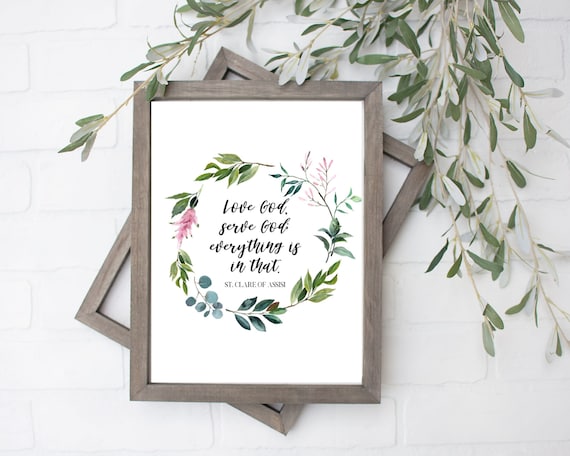 St. Clare of Assisi Quote Printable Catholic Saint Quote | Etsy