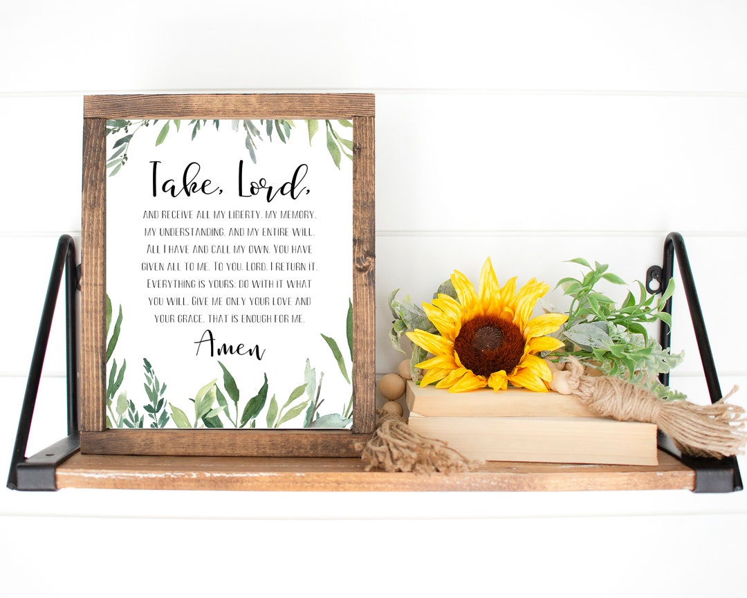 Suscipe Prayer Printable Instant Download - St. Ignatius of Loyola ...