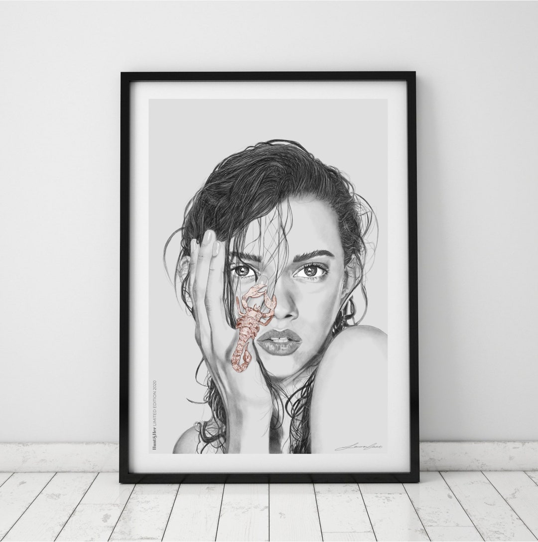 Realistic Portrait, Living Room Art, Fashion Wall Art, Home Decor ...
