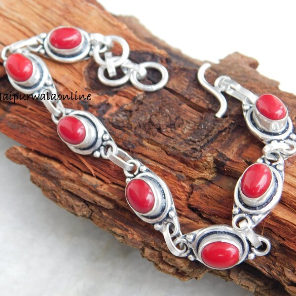 Red Coral Bracelet - Etsy