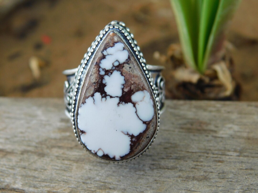 American Wild Horse Magnesite Ring Sterling Silver Ring - Etsy