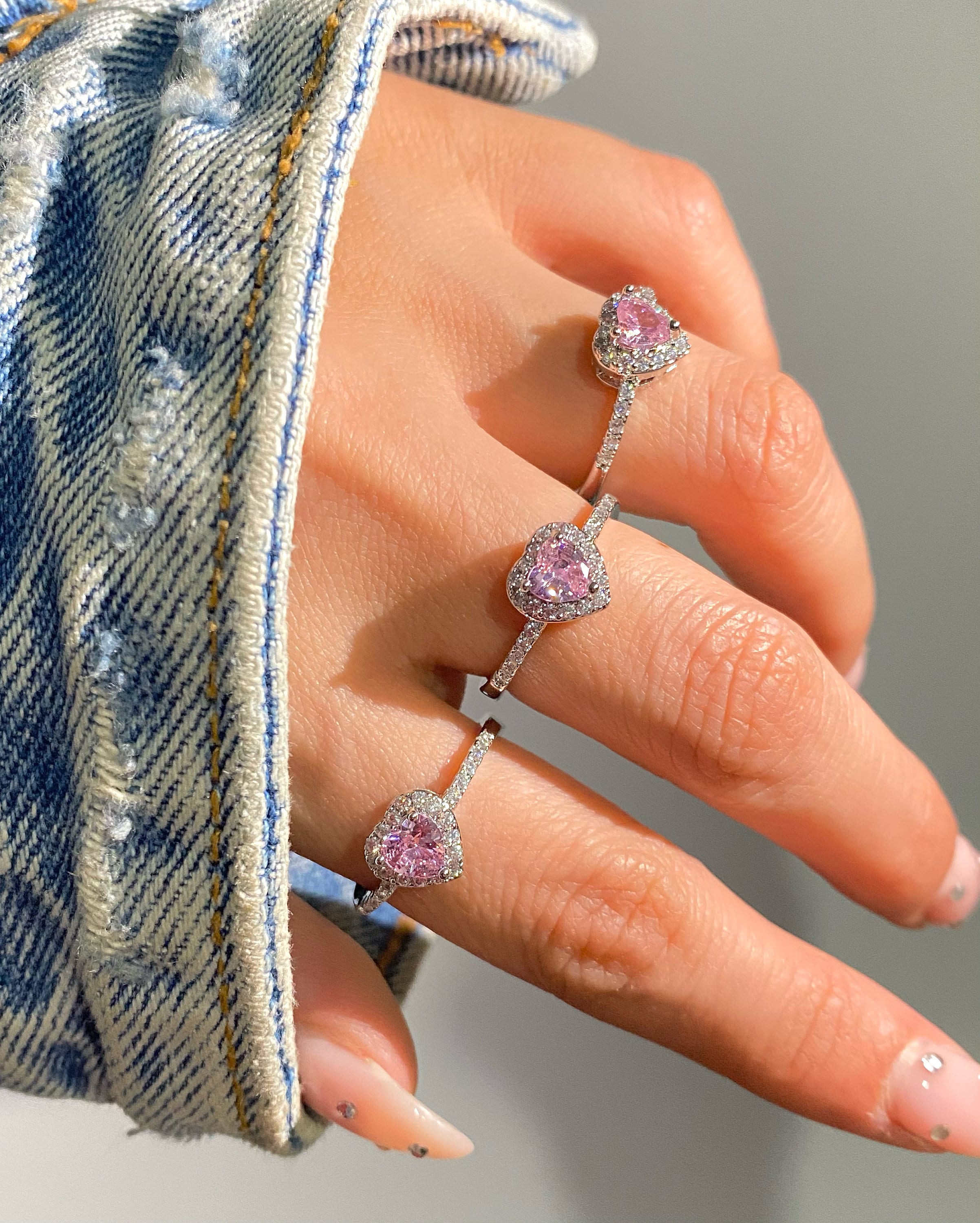 Pandora heart ring pink store