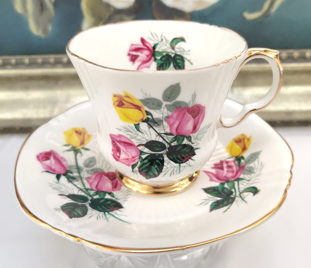 Tea Cup, ROYAL ADDERLEY, Teacup and Saucer, Holiday Gift - Etsy
