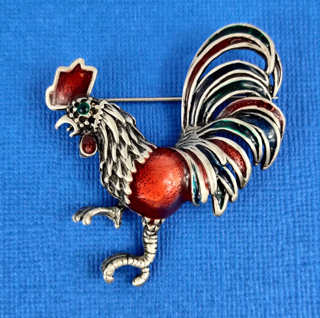 Vintage Brooch, Rooster Pin, Mother Day Gift - Etsy