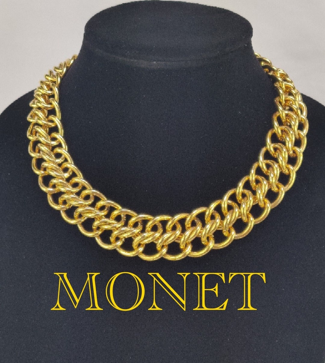 Vintage MONET Gold Chain Necklace: Massive Statement Jewelry - Etsy