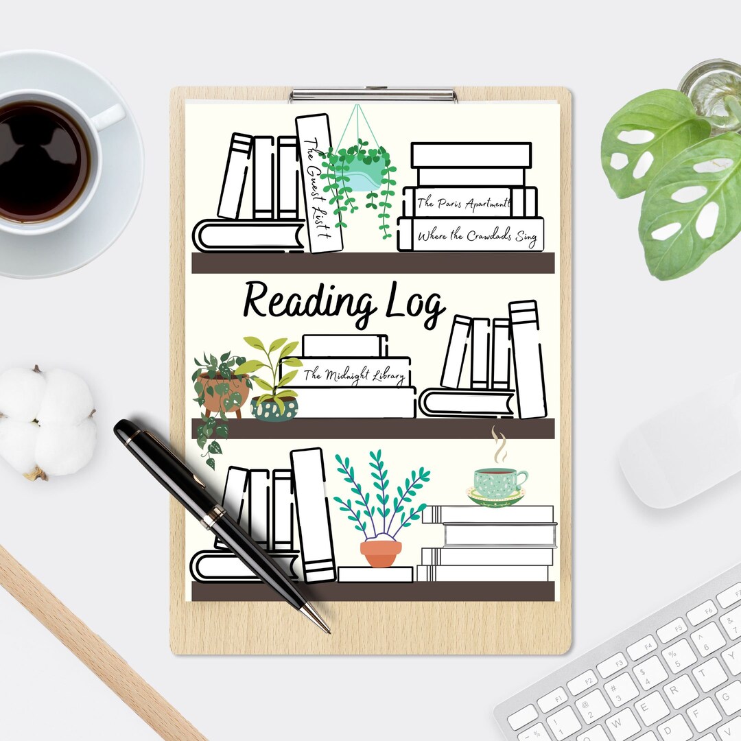Reading Log Printable, Fill in Bookshelf, Bookshelf, Book Tracker ...