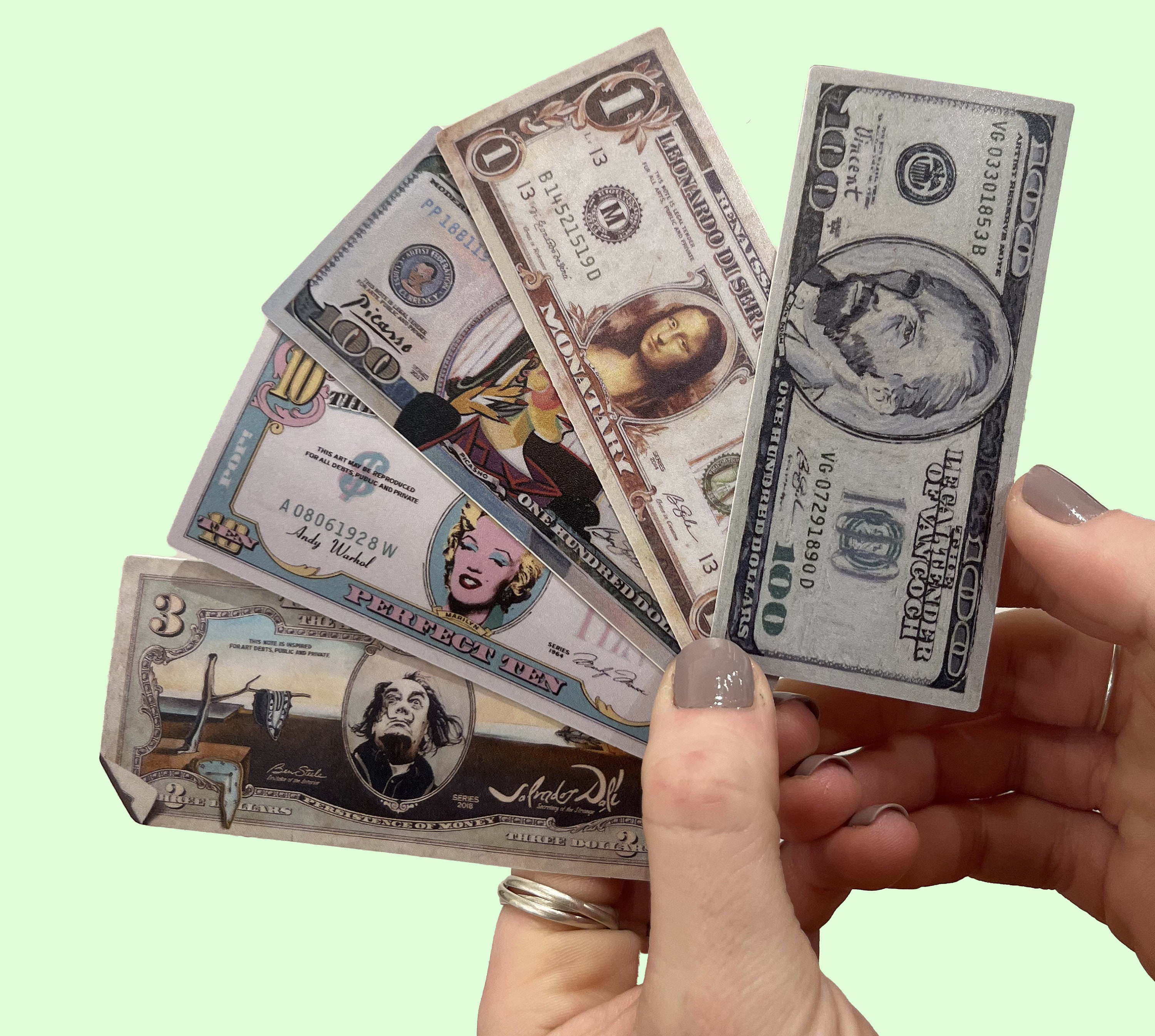 The Persistence of Money Sticker, Water Resistant, Art Money Sticker ...