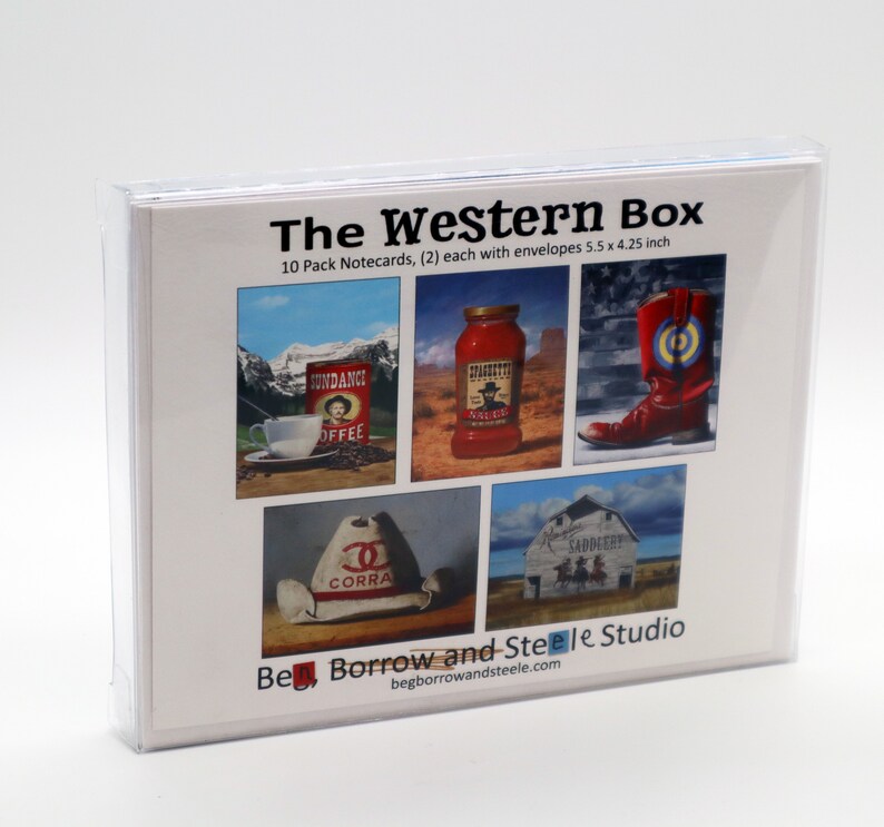 The Western Box, 10 Blank Notecard Pack, Western Art-themed Stationery ...