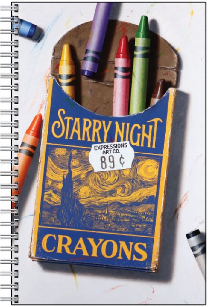 Starry Night Art Notebook, the Scream Crayons, Soft Spiral Notebook ...