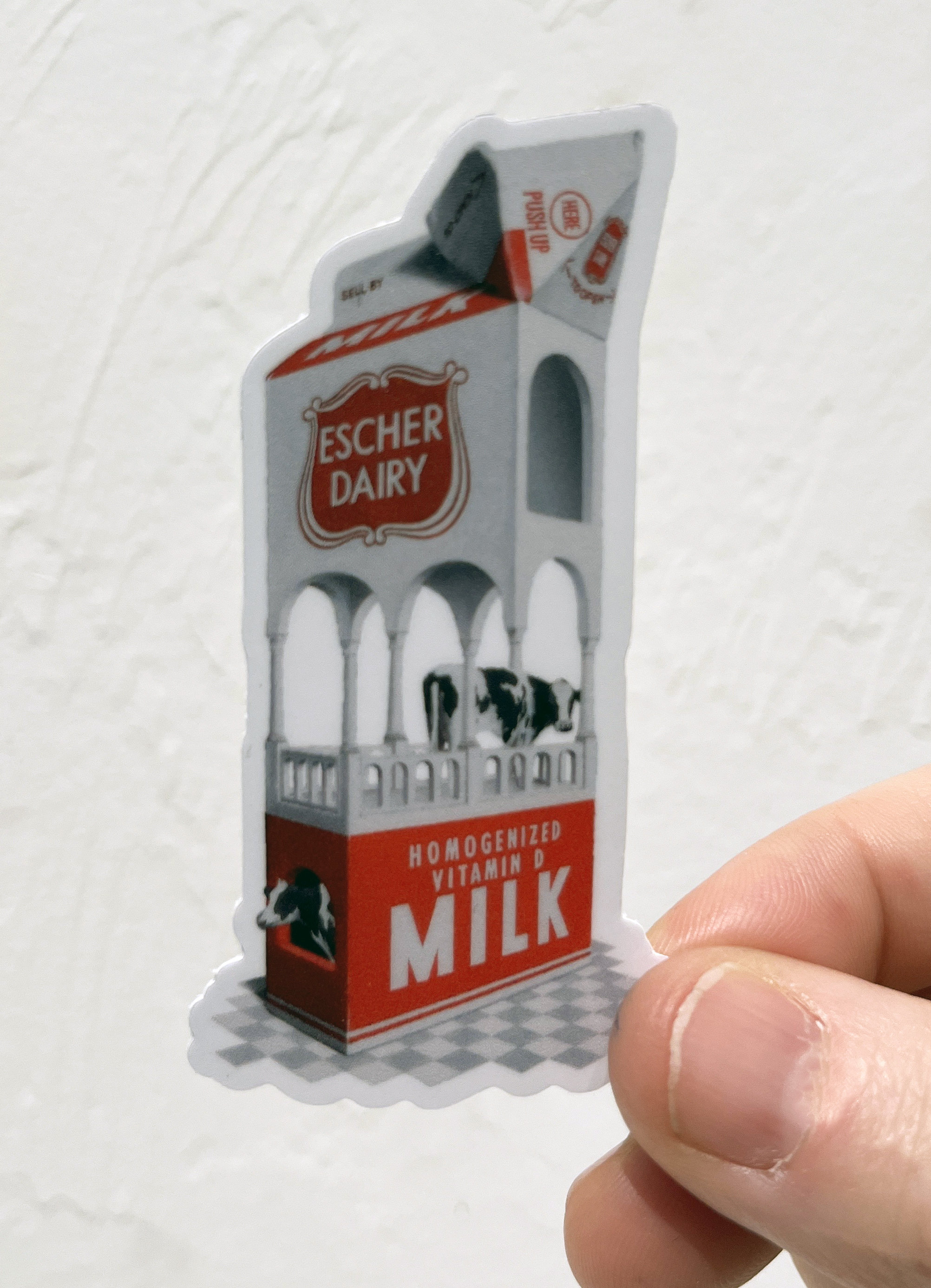 Escher Dairy Sticker Art History Sticker MC Escher Parody - Etsy