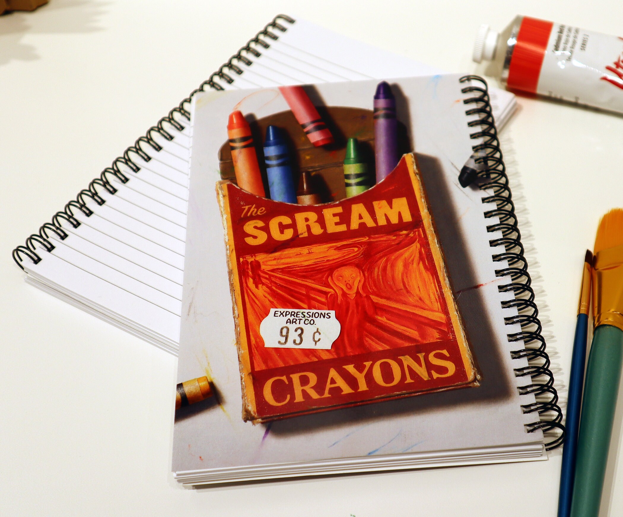 Starry Night Art Notebook, the Scream Crayons, Soft Spiral Notebook ...