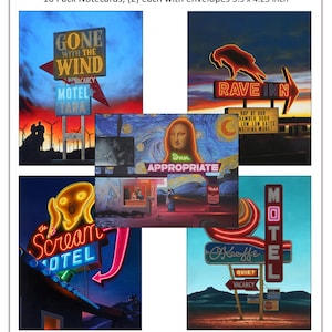 The Neon Box, 10 Blank Neon Art-themed Notecards, Envelopes in Clear ...