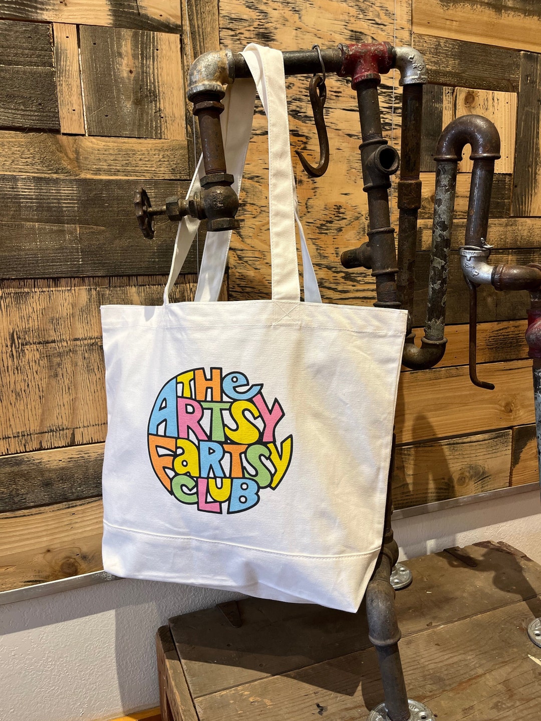 The Artsy Fartsy Club Tote Bag, Large Heavy Canvas Art Bag, Reusable ...
