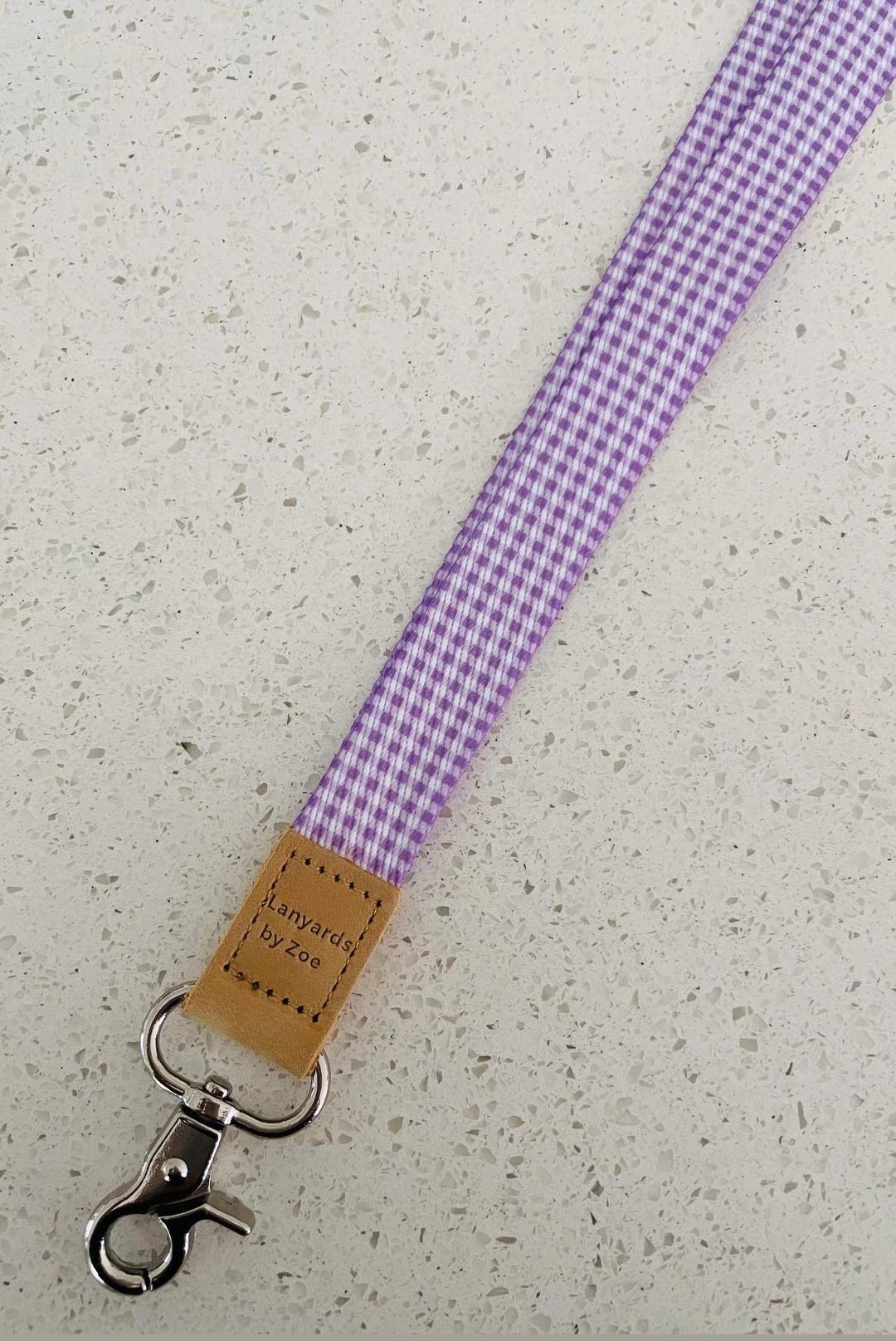 Purple Gingham Fabric Lanyard Purple Lanyard Fabric Lanyard Teacher ...