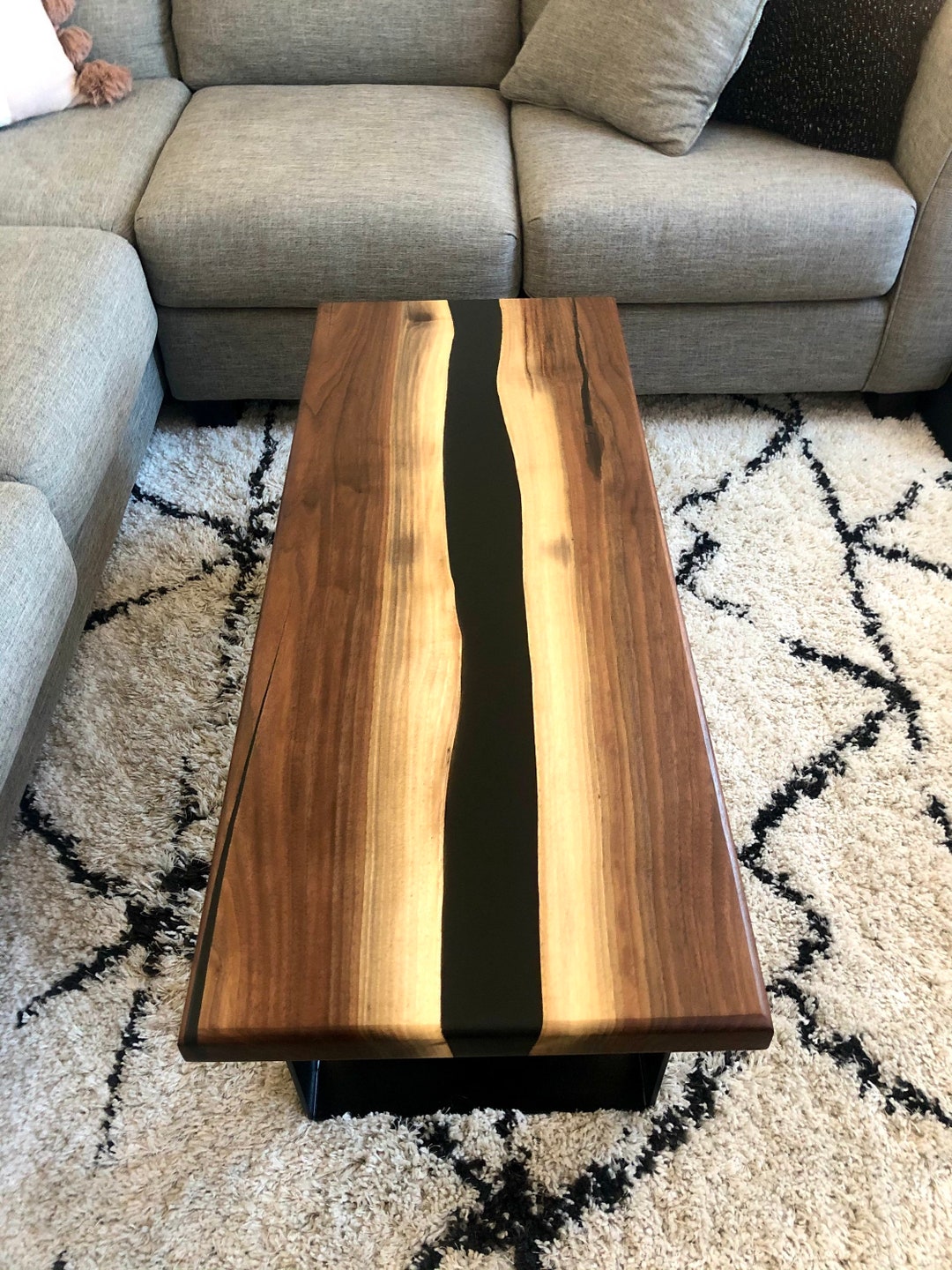 Black Walnut Epoxy Live Edge River Table - Etsy