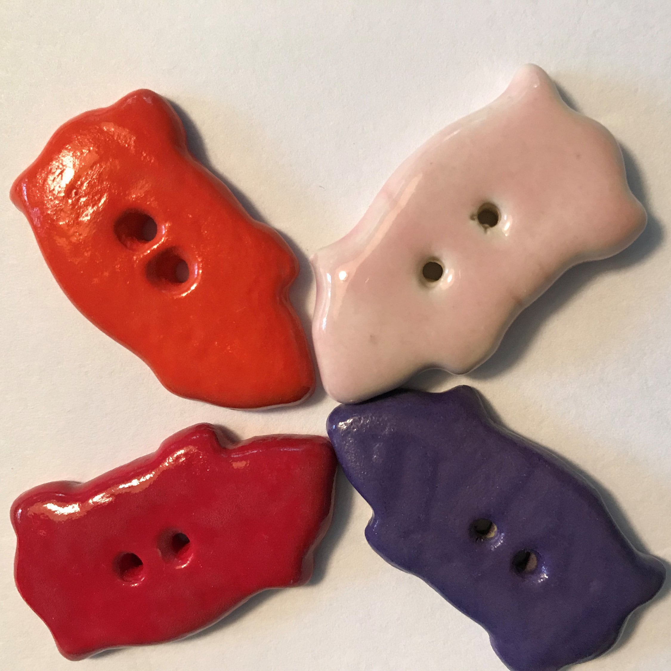 Homemade Pottery Clay Buttons in Colorful Shapes, Sizes, and Colors. - Etsy