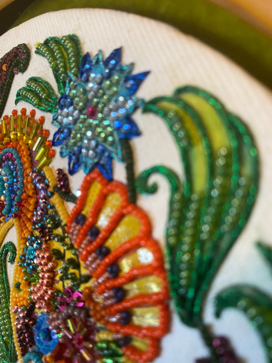 Seahorse Beaded Art in Vintage Frame - Etsy