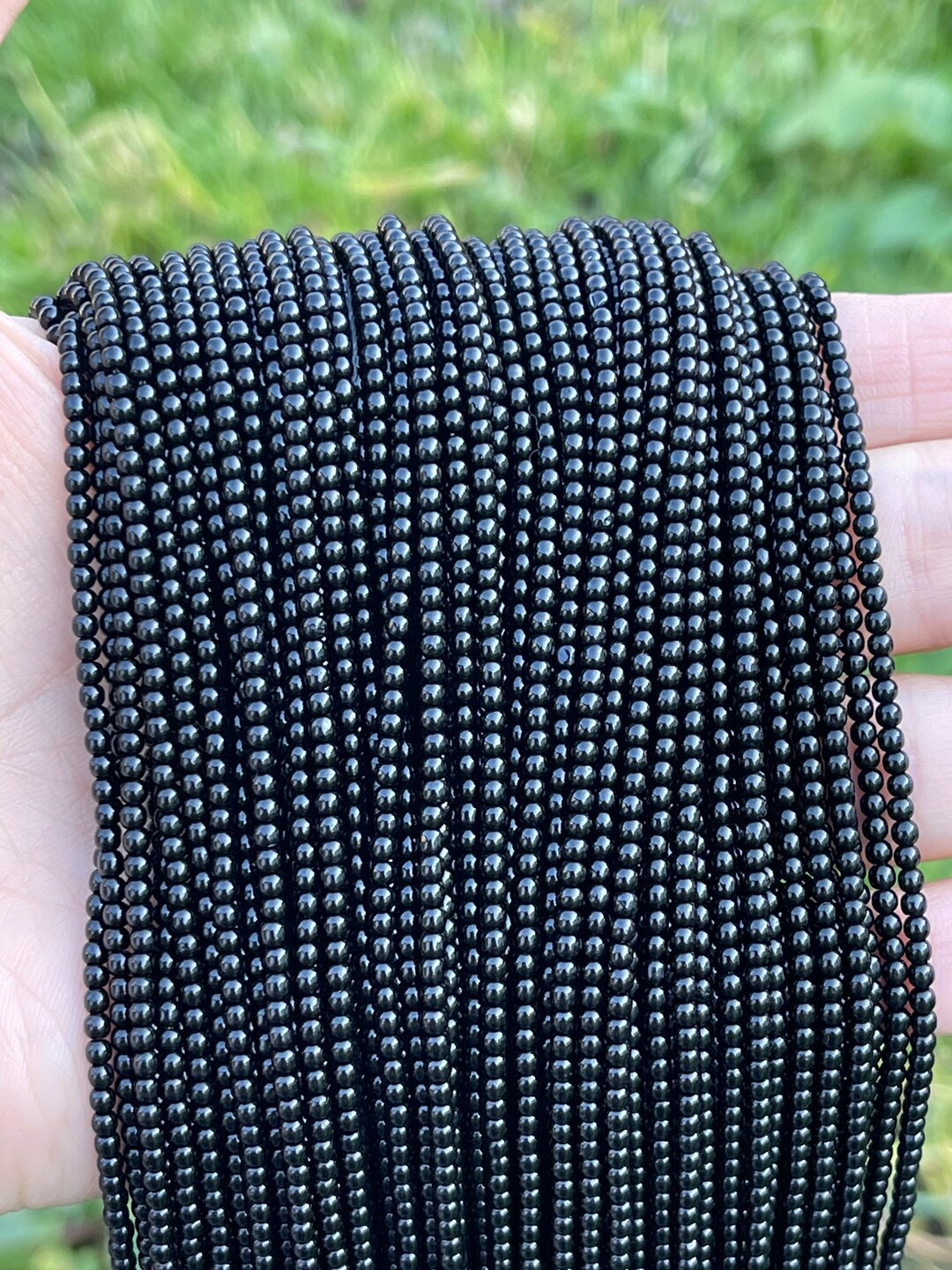 Black Hydro Beads, 2mm Beads, Shiny Hydro Beads, Small Glass Beads - Etsy