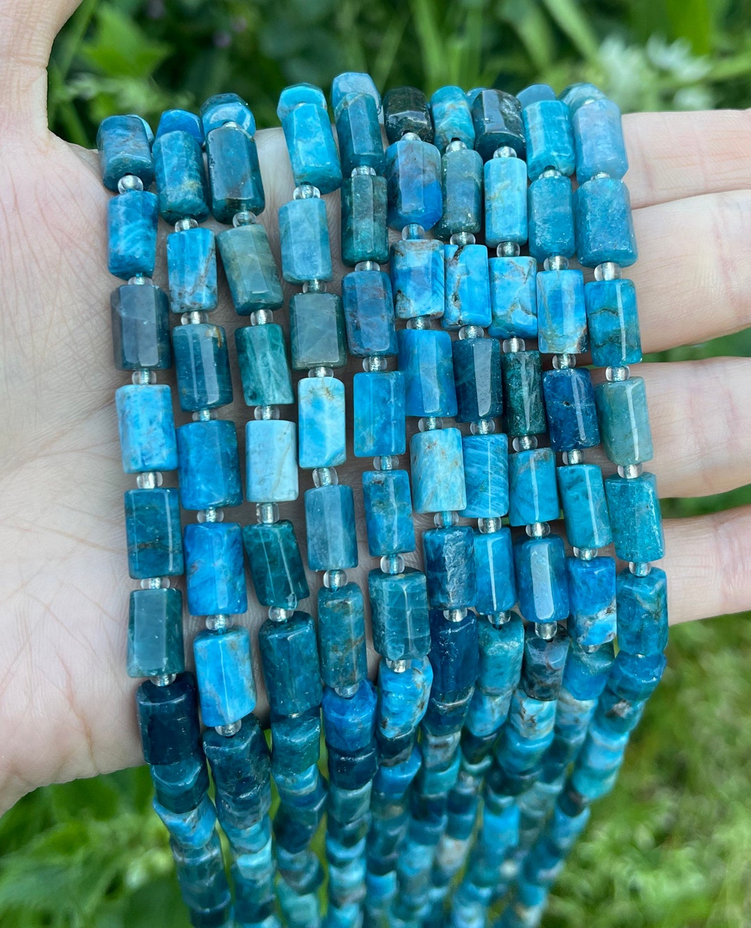 Apatite Cylinder Tube Beads: Gemstone Strand (8x11mm) - Etsy