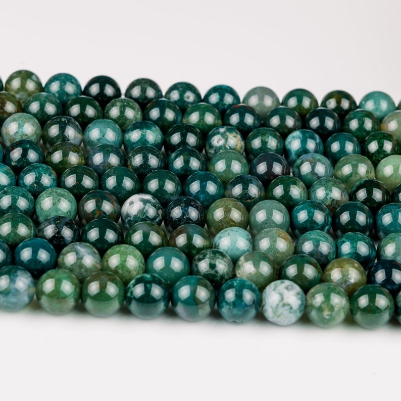 Moss Grass Agate Beads Round Beads Gemstone Beads Stone - Etsy