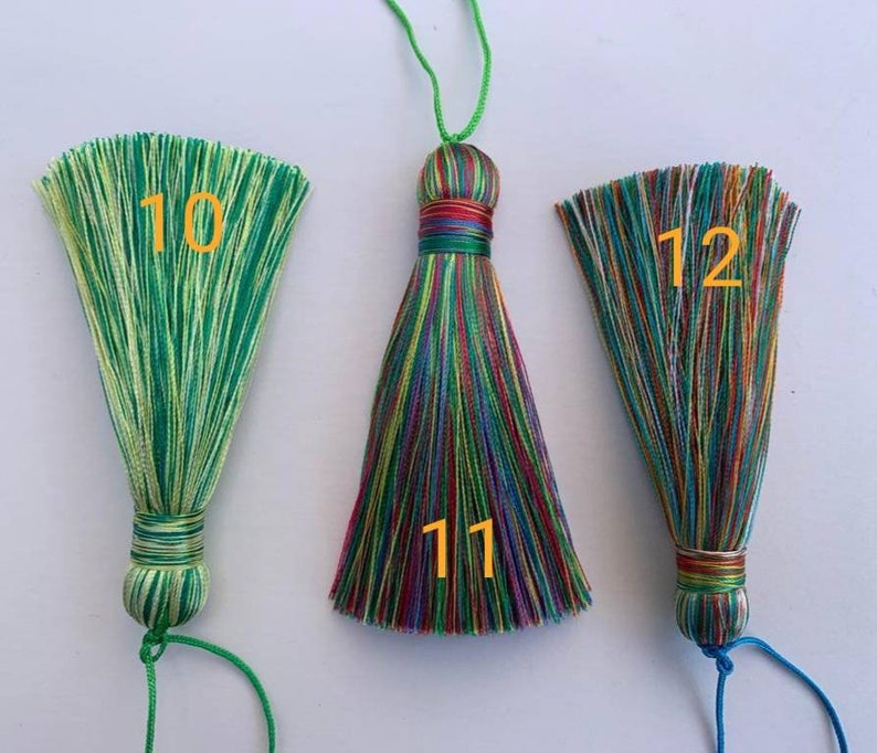 Handmade Silky Tassel Multi Coloured Tassels Rainbow - Etsy UK