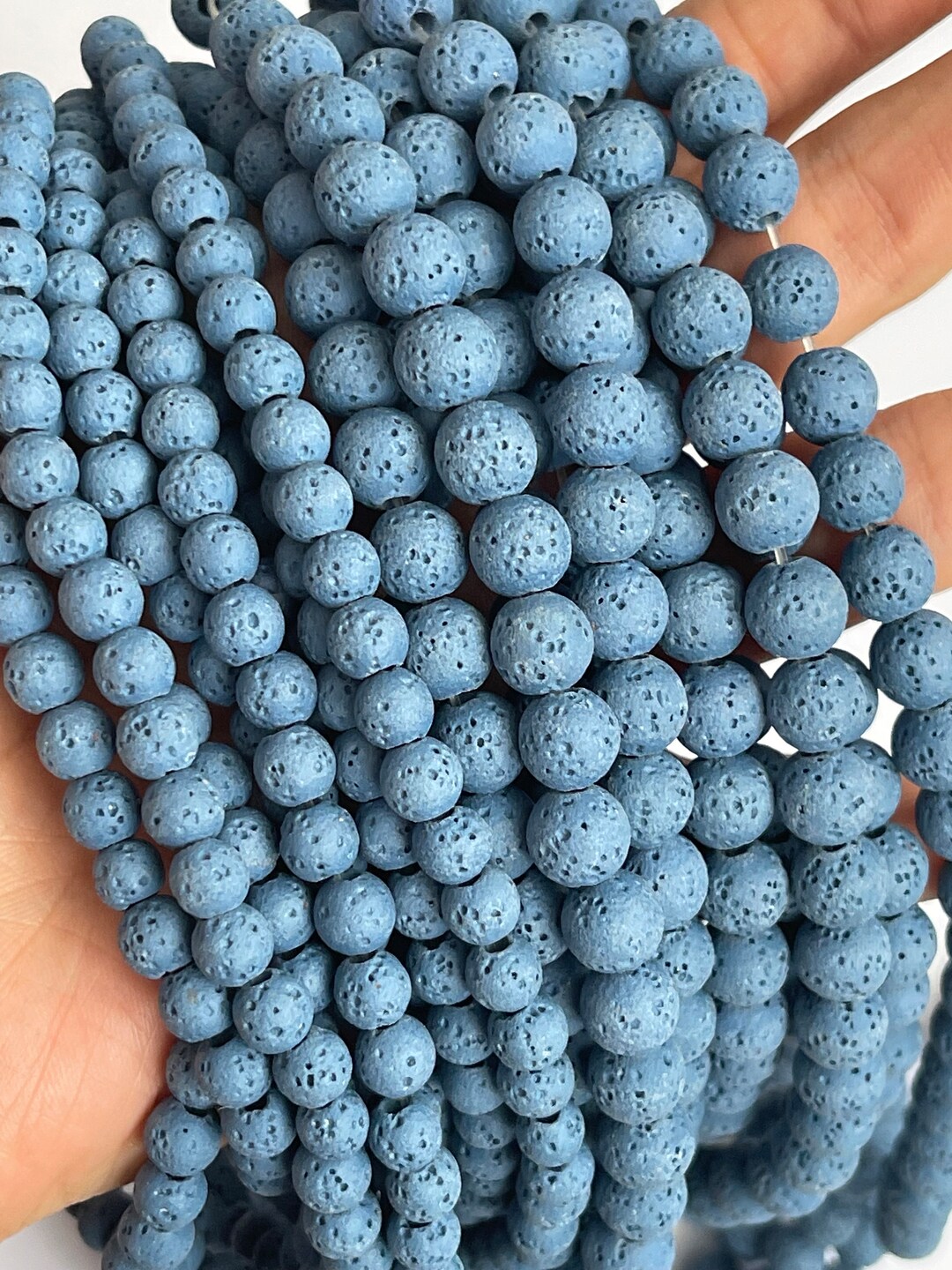 Lava Beads, Blue Lava Beads, Beads, Volcanic Rock Lava Gemstone, Lava ...