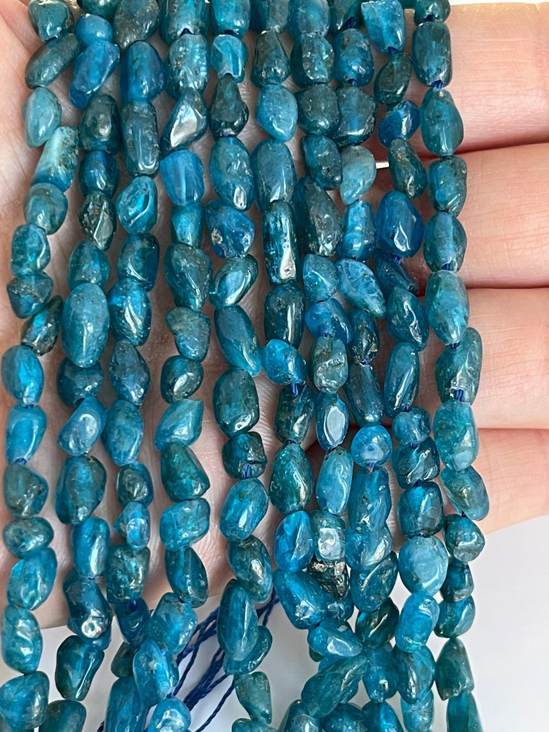 Blue Apatite Nugget Beads, Gemstone Nugget Beads, Crystal Beads, Small ...
