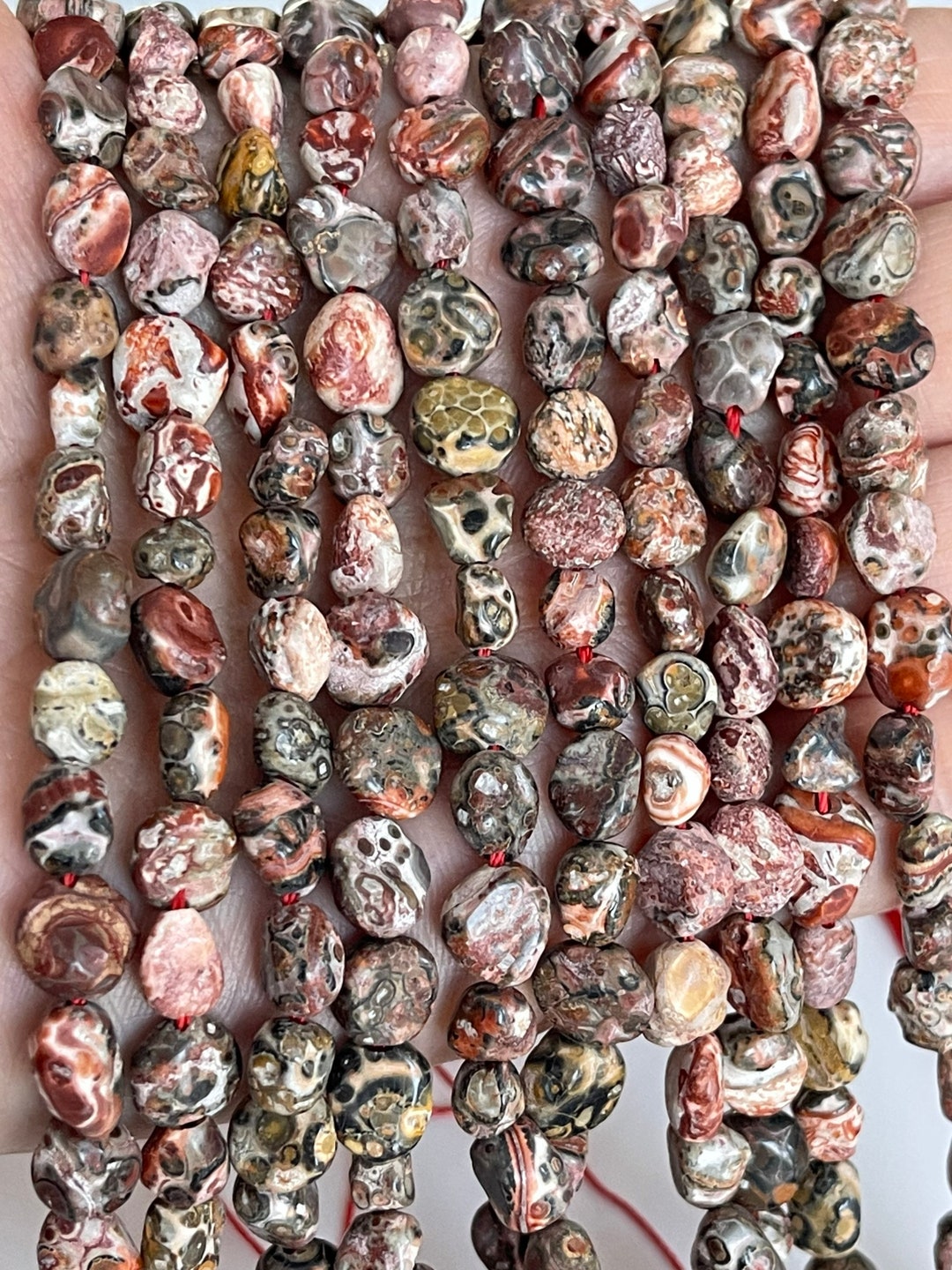 Leopard Jasper Nugget Beads: Gemstone Crystal Strand 16” - Etsy