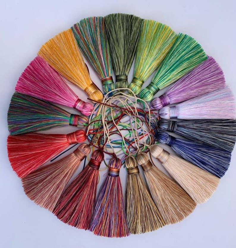 Handmade Silky Tassel Multi Coloured Tassels Rainbow - Etsy UK