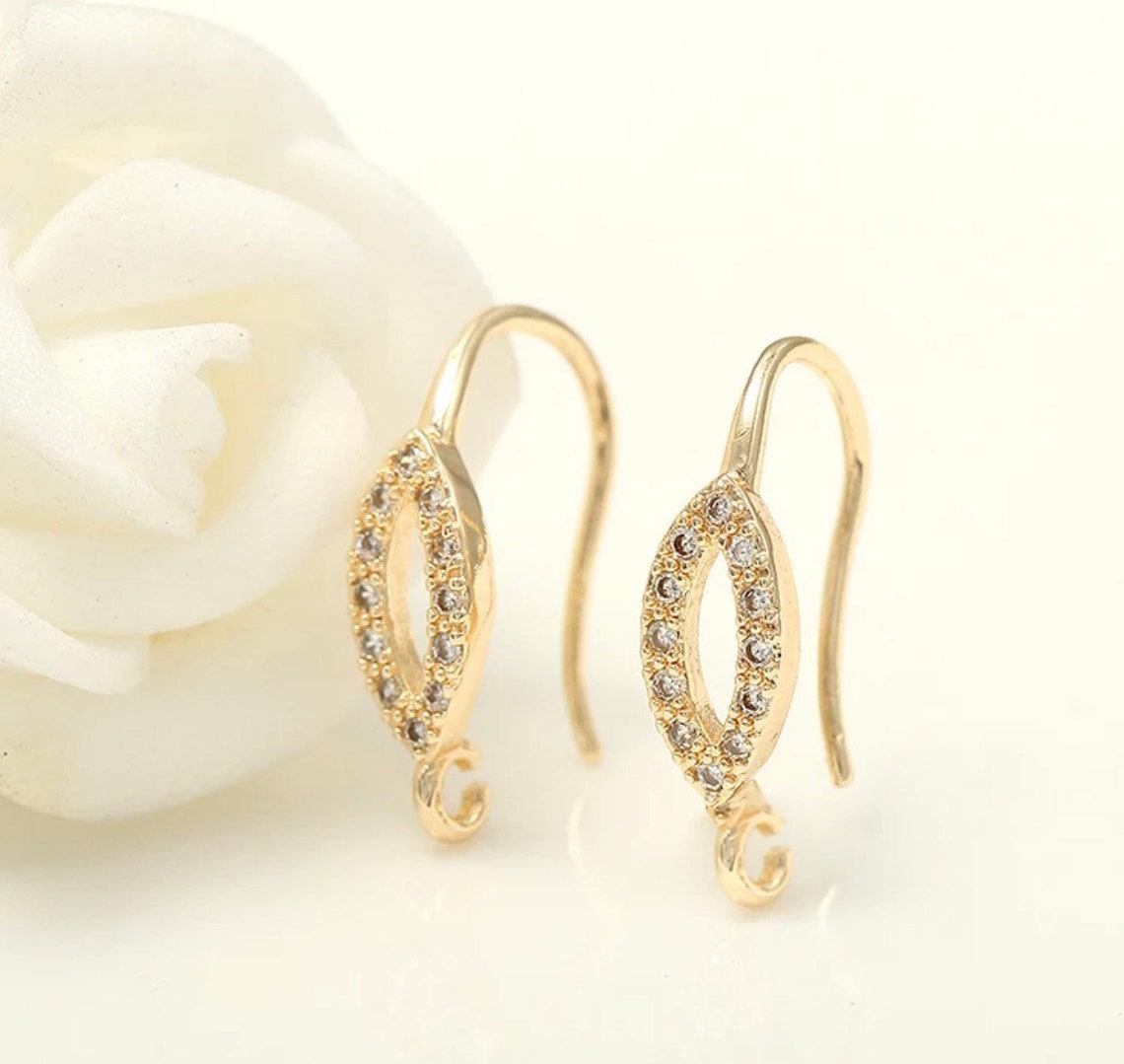 14k Gold Plated Earring Post Earrings Hook Earrings - Etsy